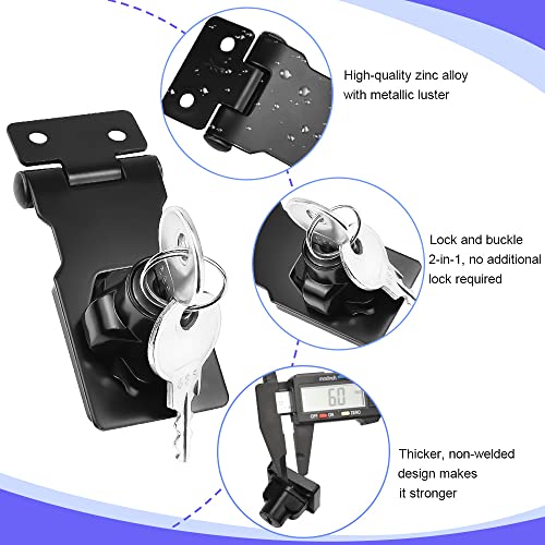 PERFETSELL 2 Pack 2.5 Inch Lock Hasp Metal Door Bolt Latch Buckle with ...