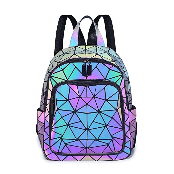 Buy Geometric Luminous Holographic Small Imported Backpacks for Men ...
