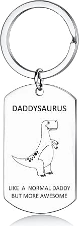 YEEQIN Dad Keychain Dadsaurus Funny Birthday Gifts From Daughter Sons ...