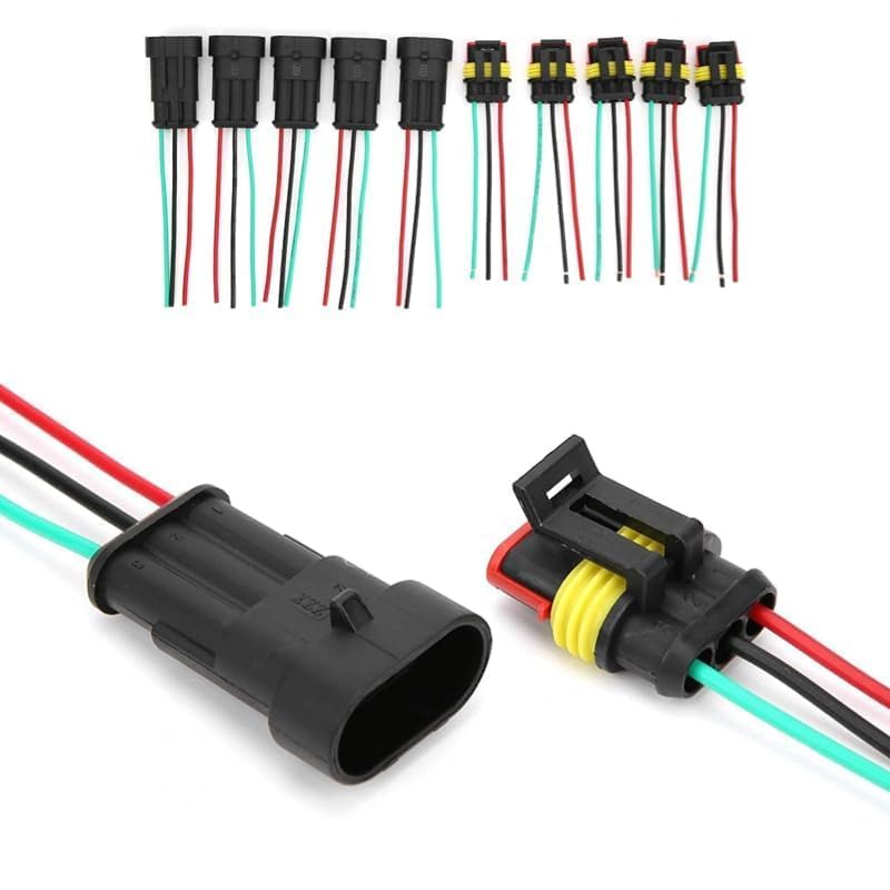 Car Wire Connectors HISports 3 Pin Waterproof Electrical Wire Connector ...