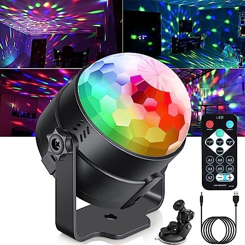 Gobikey Disco Lights, 360°Rotation Sound Activated 【Portable 】Disco ...