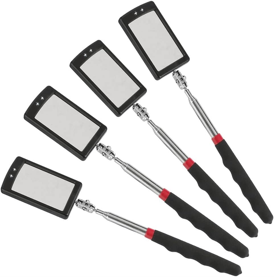 Amazon.com: Telescoping Inspection Mirror Mechanics Mirror with 2 LED ...