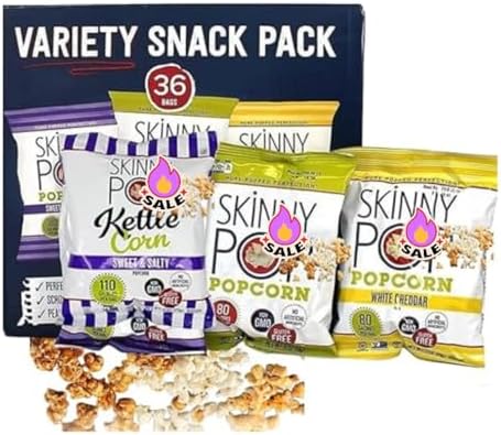 Amazon.com: Skinny Pop Popcorn Variety Pack - Snack Bags Assortment ...