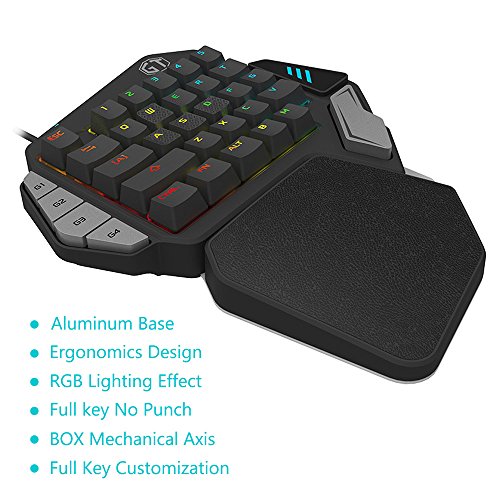 MOSTOP Keybaord One Handed Keyboard Portable Mini Gaming Keypad ...