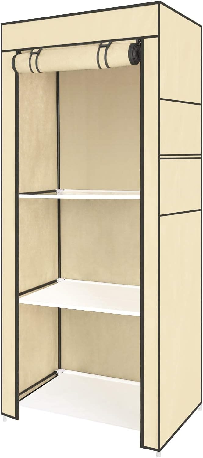 Youyijia 149x70x45cm Portable Wardrobe Single Canvas Wardrobe Clothes ...