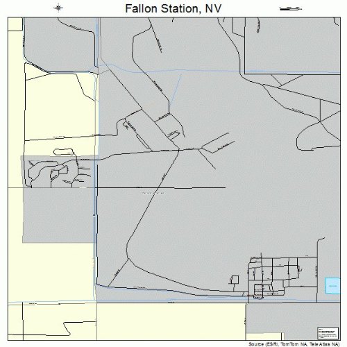 Large Street & Road Map of Fallon Station, Nevada NV - Printed poster ...