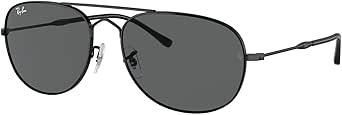 Amazon.com: Ray-Ban RB3735 Bain Bridge Aviator Sunglasses, Black/Dark ...