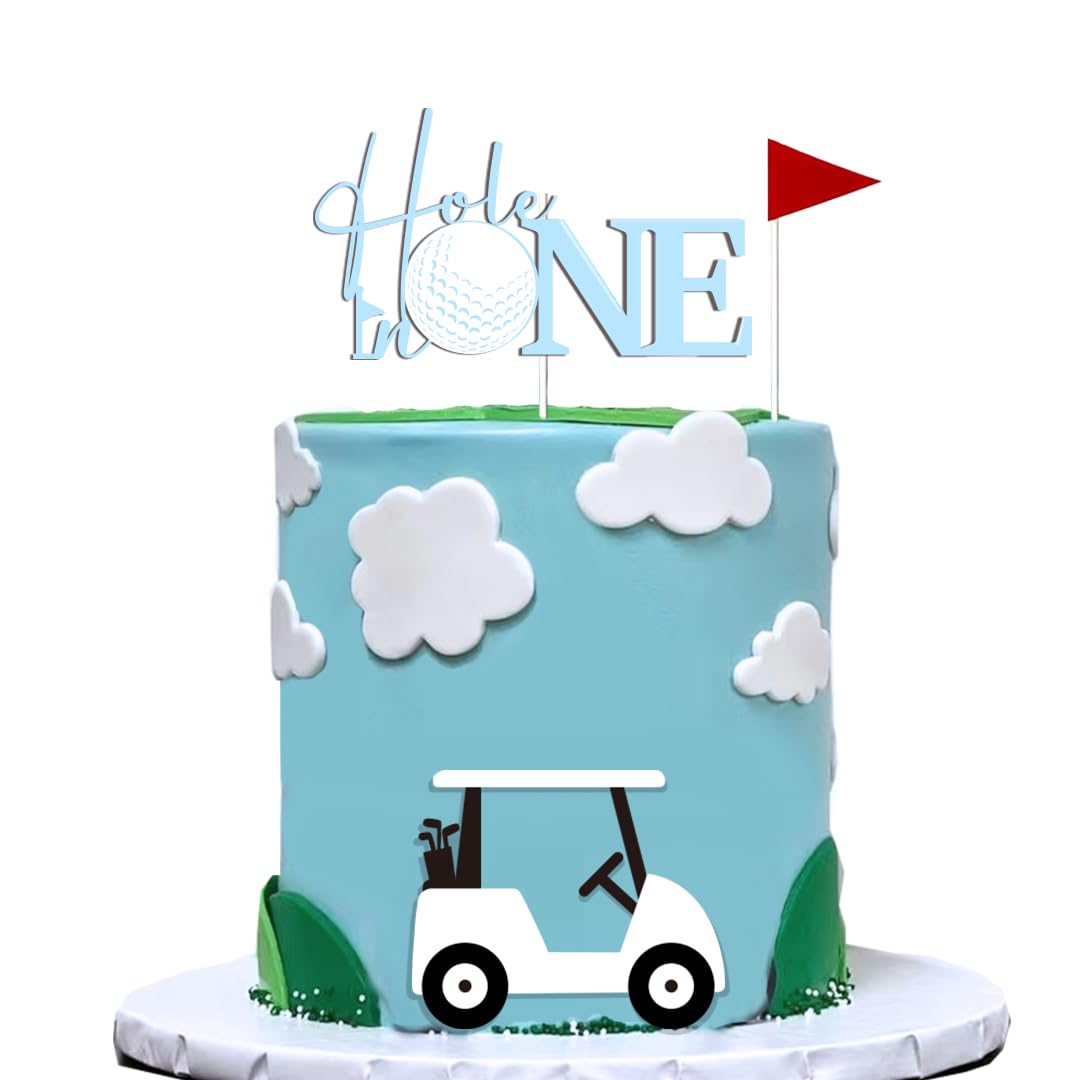 Amazon.com: Hole In One Cake Topper Golf Cake Decorations Acrylic Golf ...
