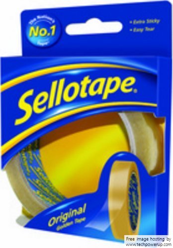 Sellotape Original Golden Tape Roll Non-static Easy-Tear 24mmx50m (Pack ...