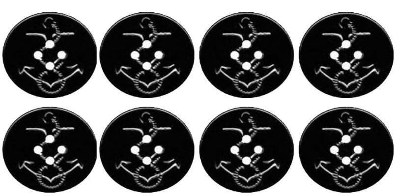 Amazon.com: MisterShop®, Navy Pea Coat Buttons- Set of 8 Large Black ...