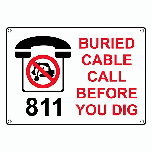 Amazon.com: Weatherproof Plastic Buried Cable Call Before You Dig Sign ...
