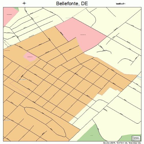 Large Street & Road Map of Bellefonte, Delaware DE - Printed poster ...