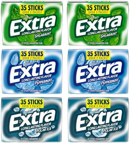 Amazon.com : EXTRA Gum Spearmint Sugar Free Chewing Gum Pack, 35 Ct ...