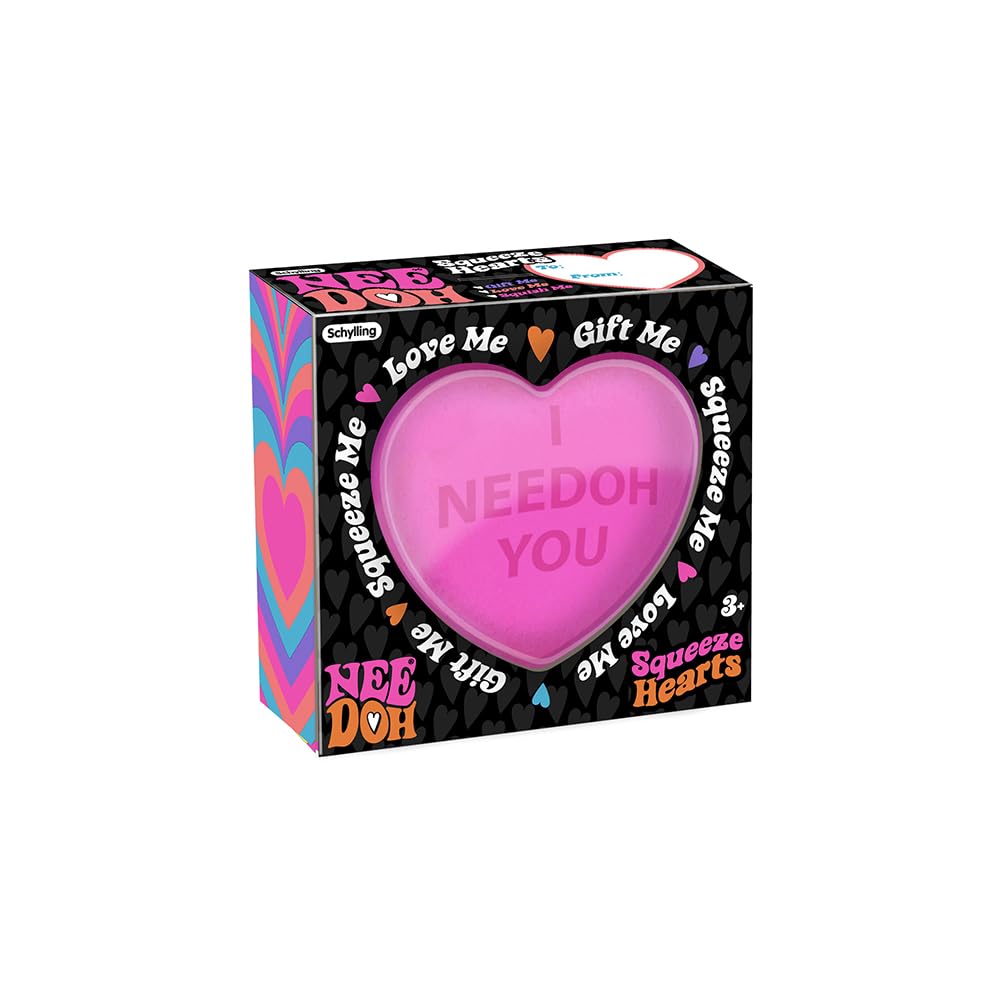 Schylling NeeDoh Squeeze Hearts Fidget Toy - Valentine's Day NeeDoh Stress Balls, Sold ...