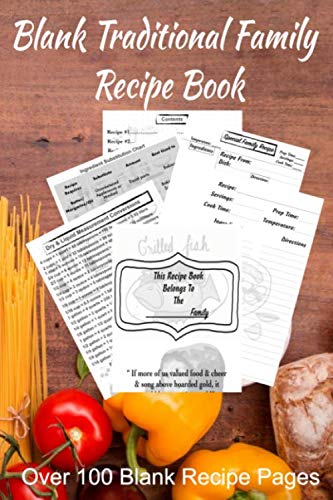 Blank Traditional Family Recipe Book | Amazon.com.br