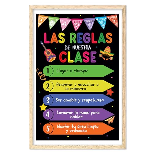 Amazon.com: Las Reglas De Clase Poster, Spanish Classroom Rules Poster ...