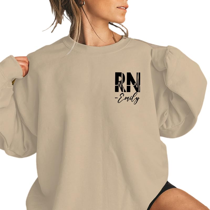 Amazon.com: ROSSOSSOR Custom RN Registered Nurse Sweatshirts for Women ...