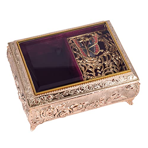 Amazon.com: Splendid Gold Animated Butterfly Music Box/Jewelry Box with ...