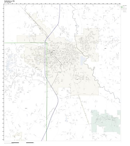 Amazon.com : ZIP Code Wall Map of Hattiesburg, MS ZIP Code Map ...