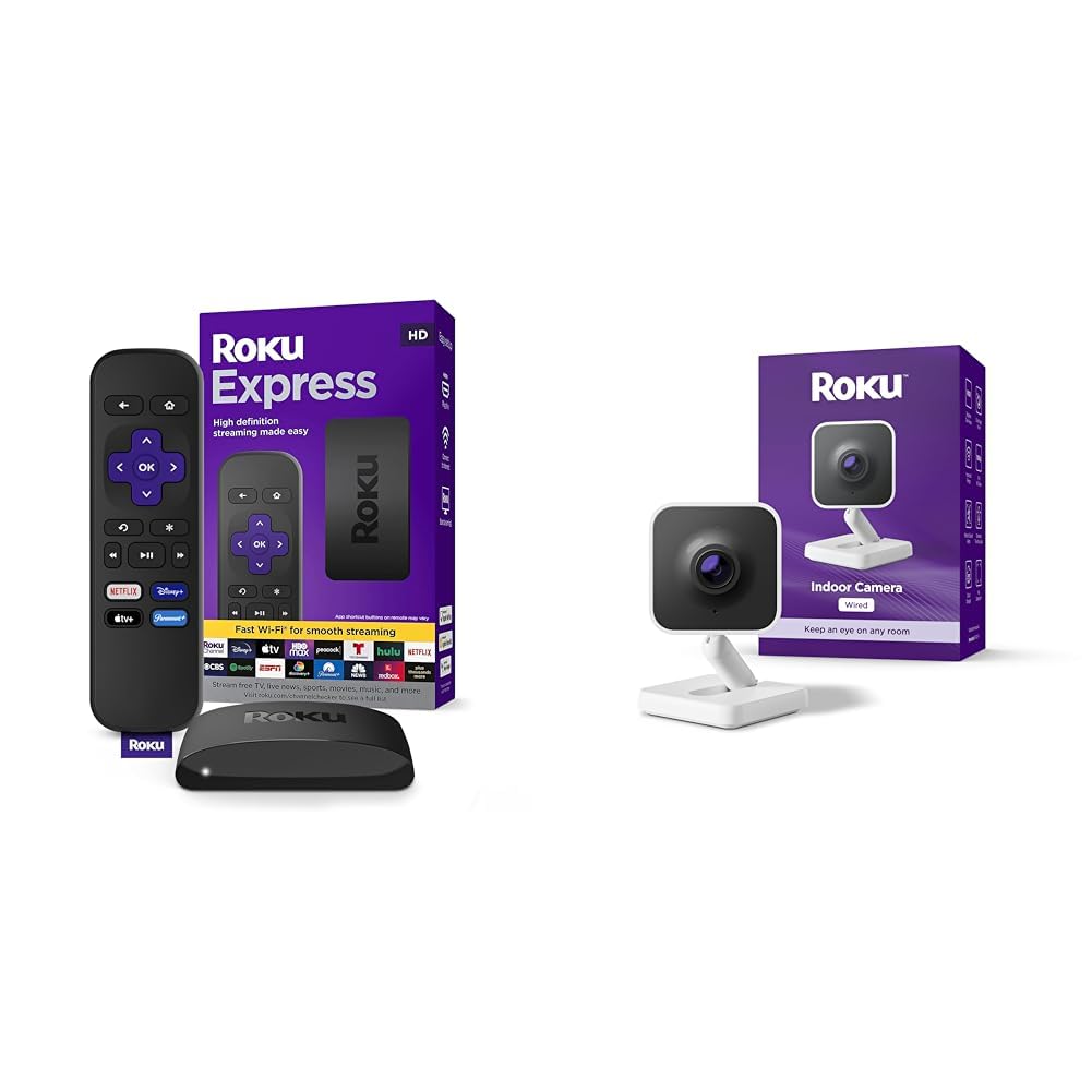 Amazon.com: Roku Express | HD Roku Streaming Device + Roku Indoor ...