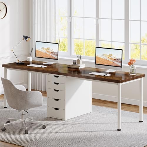Amazon.com: Ytaoka 70.86" Long Solid Wood Desk with 3 Drawers Home ...