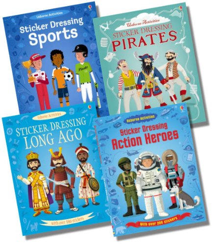 Usborne Sticker Dressing Boy's Collection - 4 Books RRP £23.96 (Sticker ...