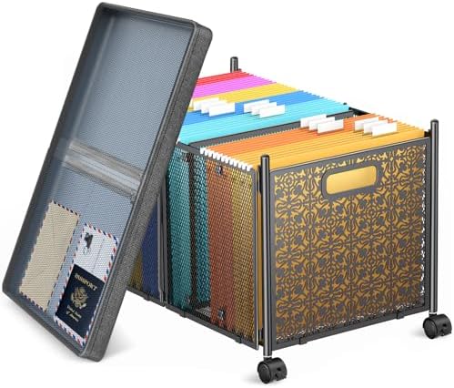 Amazon.com: Oterri Rolling File Box, Upgraded File Organizer Box, Easy ...