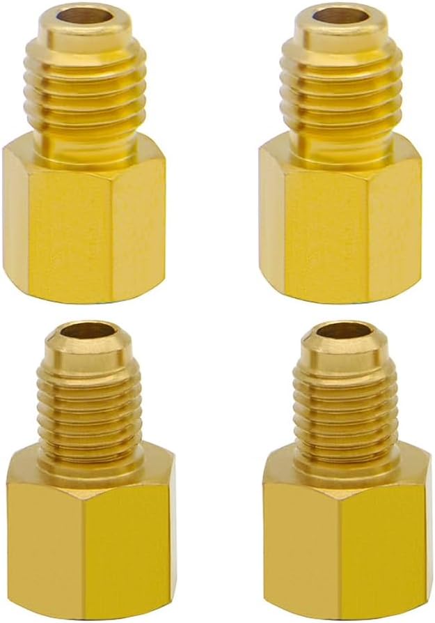 Amazon.com: Beduan 4 PCS R134A Brass Refrigerant Tank Adapter to R12 ...