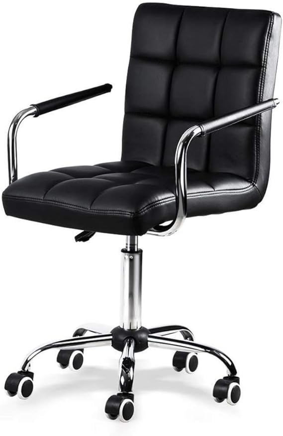 Amazon.com: Modern Style Desk Task Chair PU Leather Upholstery Mid-Back ...