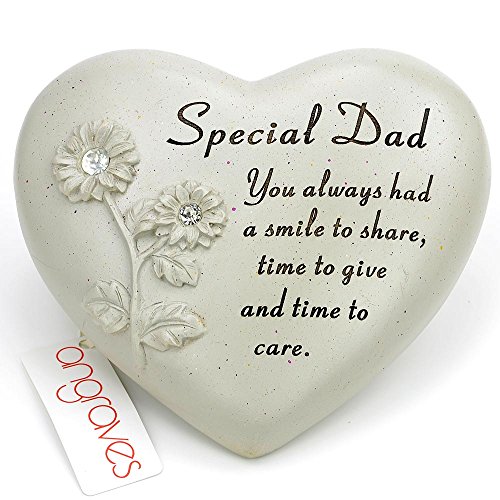 Angraves Special Dad Flower Diamante Heart Graveside Memorial Ornament ...