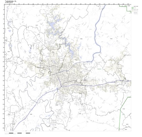 Amazon.com : Tuscaloosa, AL ZIP Code Map Laminated : Prints : Office ...