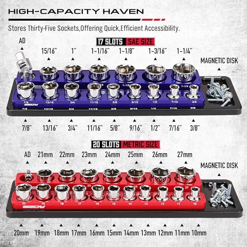 Snapklik.com : Magnetic Socket Holder Organizer Set: Detachable 1/2 ...