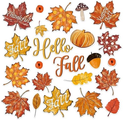 Amazon.com: JarThenaAMCS Hello Fall Thick Gel Clings Thanksgiving ...