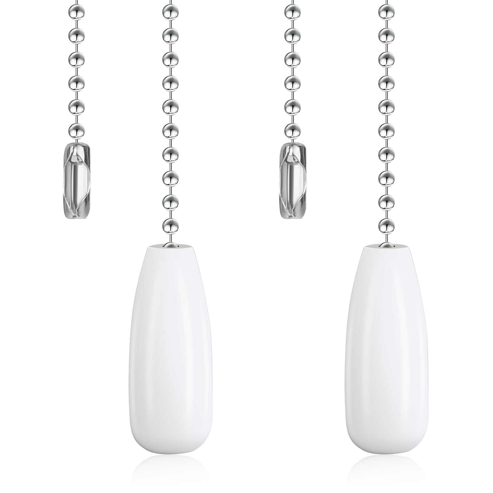 2 Pcs 12-inch Ceiling Fan Pull Chain Lighting Beaded Ball Chains Wooden ...