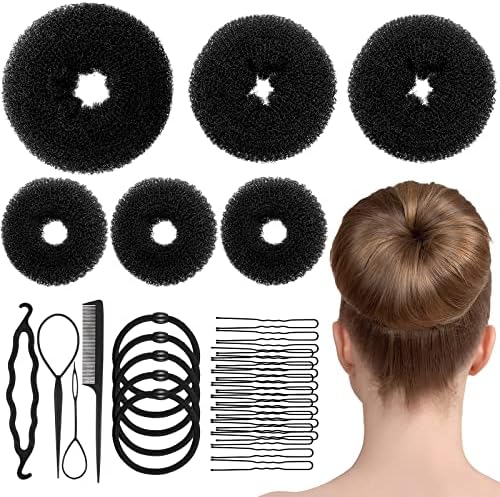 Amazon.com: Teenitor Hair Donut, Hair Bun Maker, Black（Extra-large ...