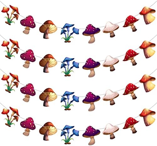 Amazon.com: Mushroom Garland - Red Glitter Mushroom Banner, Woodland ...