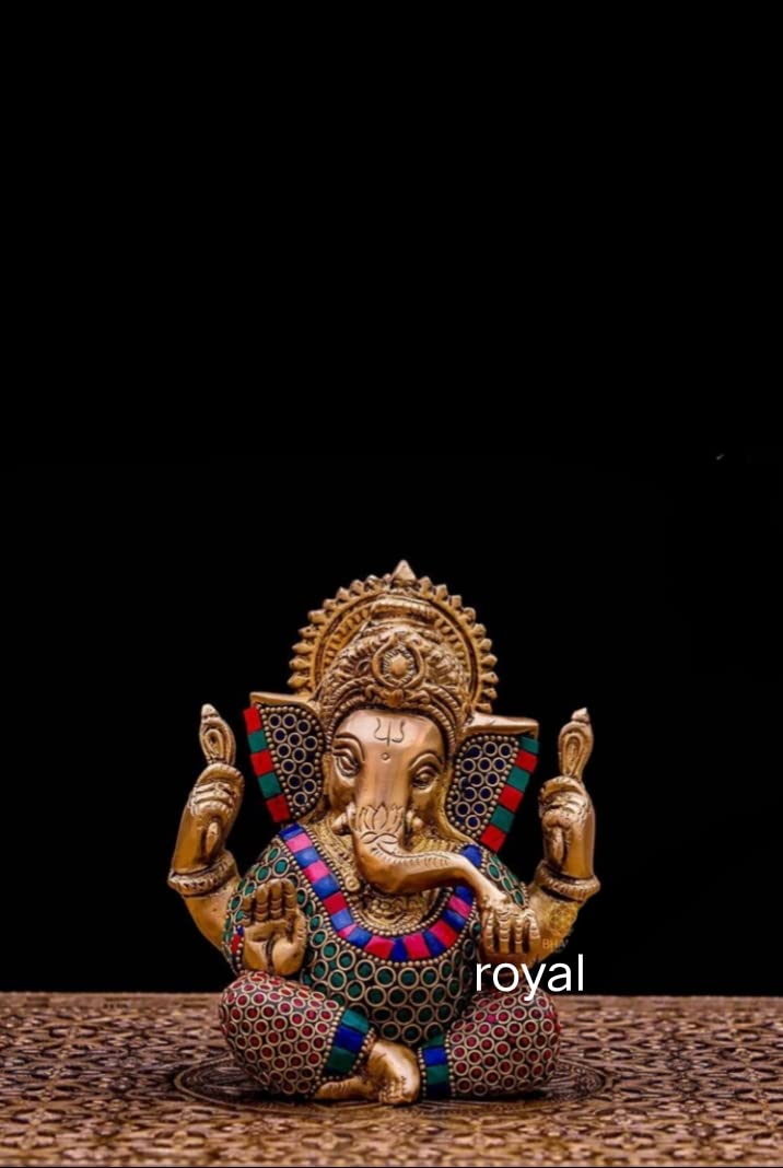 Buy Indian Royal Art Gallery Brass Idol Antique Style Small Ganpati ...