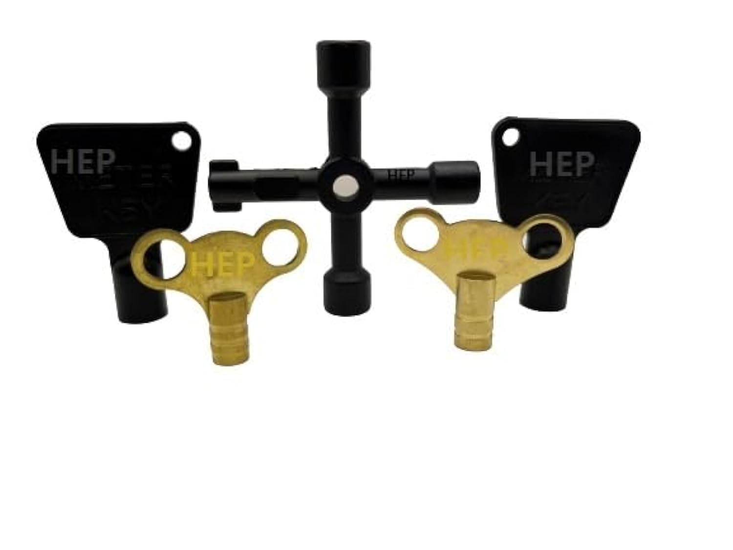 hep® Pack of 5 Key Assortment, 2 Brass Radiator Key 2 Gas Meter Box Key ...