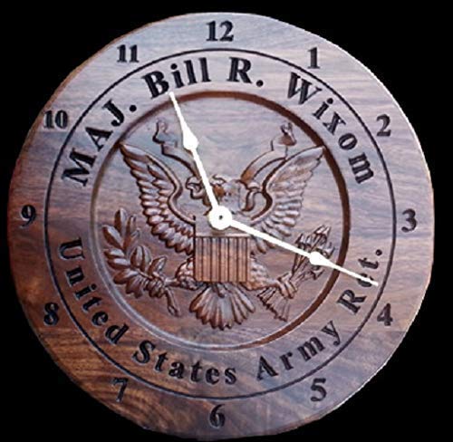 Amazon.com: Military Retirement Gift- Custom Carved Military Clock ...