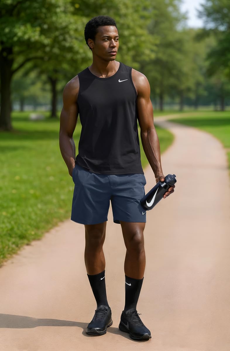 Amazon.com | Nike Men's Revolution 8 Road Running Shoes, Black/White ...