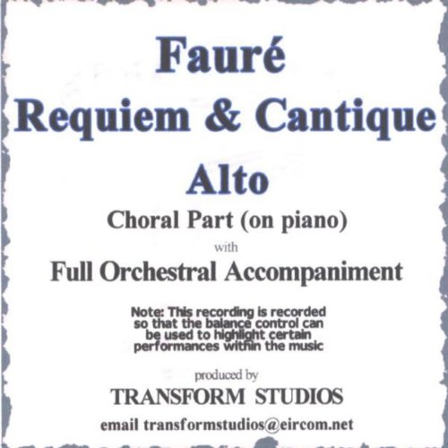 Amazon.com: G. Fauré - Requiem & Cantique Alto Choral Part (On Piano ...