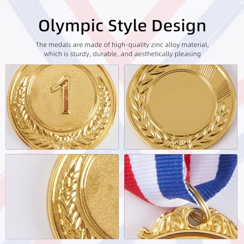 Houkary 12 Pcs Medals for Children, Metal Gold Silver Bronze Award ...