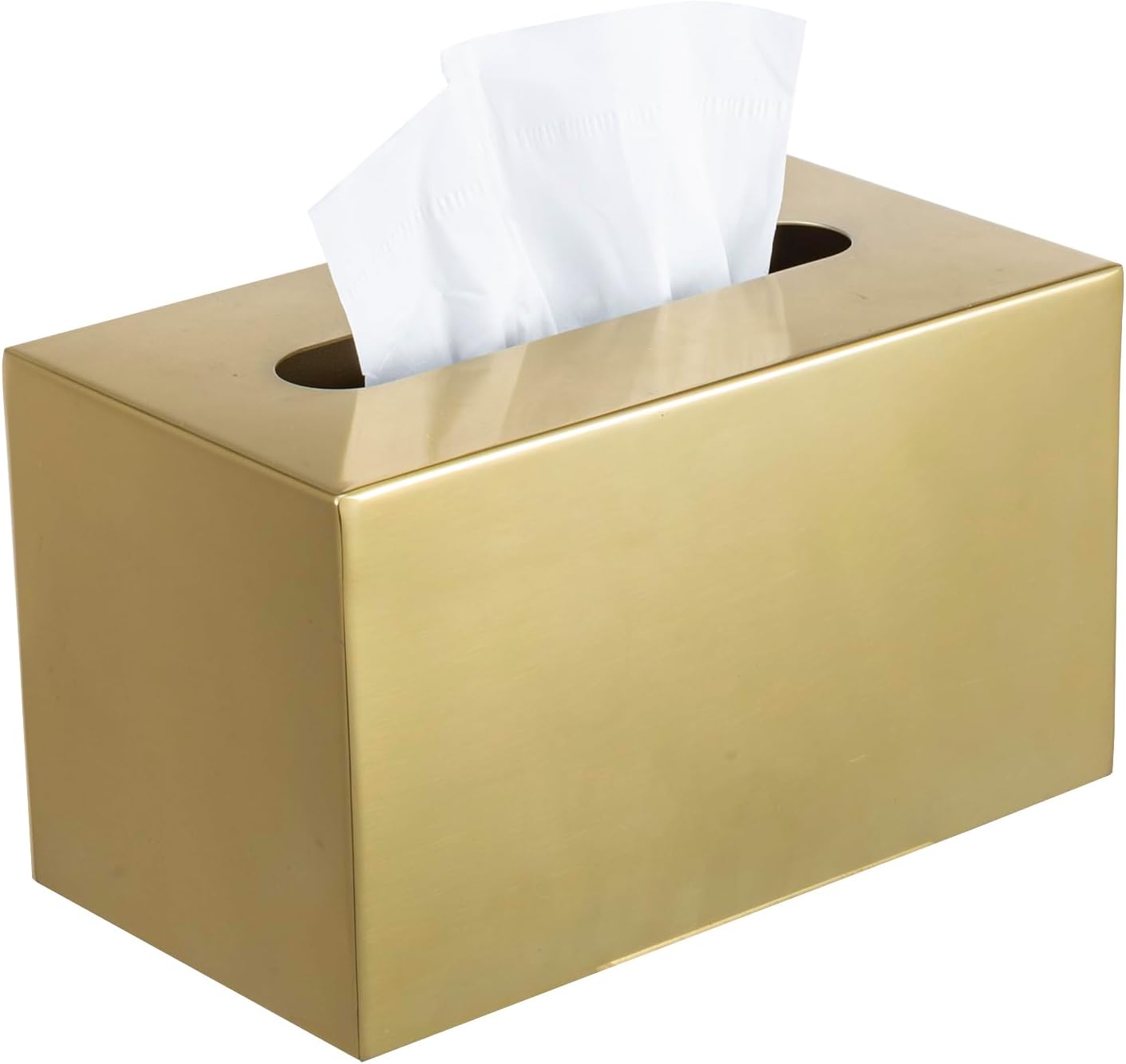 Amazon.com: MyGift Vintage Brass Plated Metal Tissue Box Holder Cover ...