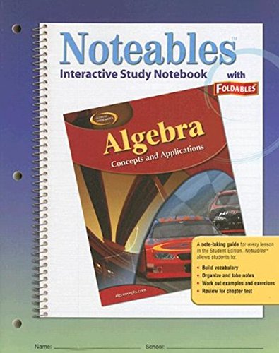 Algebra: Concepts and Applications, Noteables: Interactive Study Notebook with Foldables ...