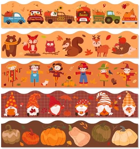Amazon.com: Whaline 66FT Fall Bulletin Board Borders Autumn Leaves ...