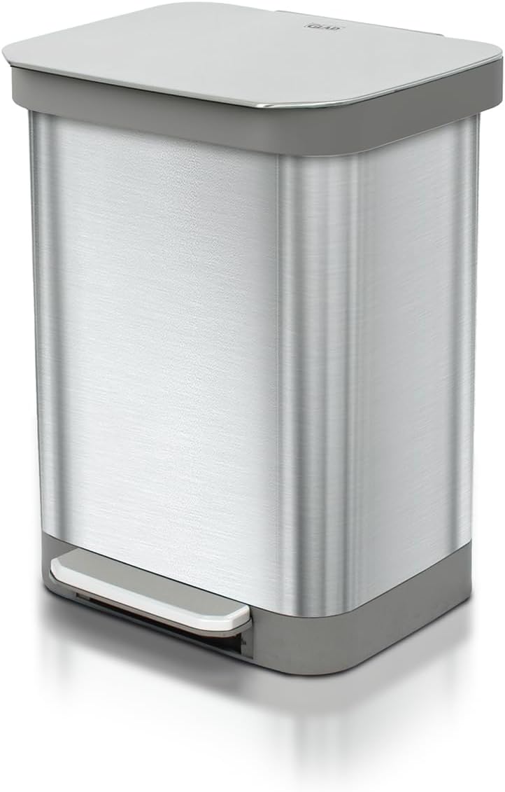 Amazon.com: Glad Stainless Steel Step Trash Can, Series 2 with Clorox ...