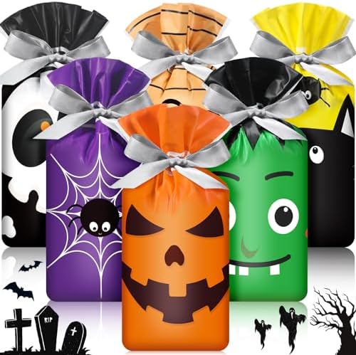 Amazon.com: Aliceset 60 Pcs Halloween Treat Bags with Drawstring ...