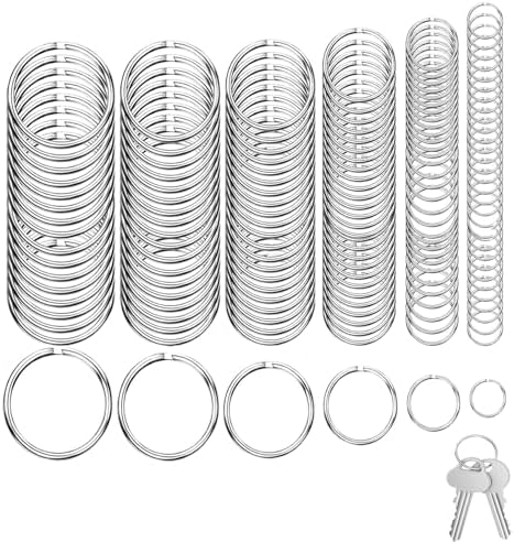 VEIWO 100 PCS Round Key Rings, Sturdy Nickel Plated Metal O Rings Split ...