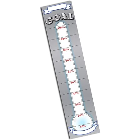 stika.co Large Fundraiser Goal Setting Thermometer Sticker - Visualize ...