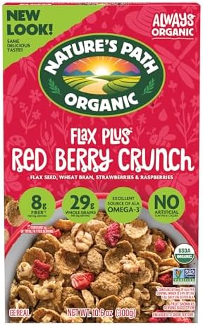 Amazon.com: Nature's Path Organic Flax Plus Red Berry Crunch Cereal, 10 ...